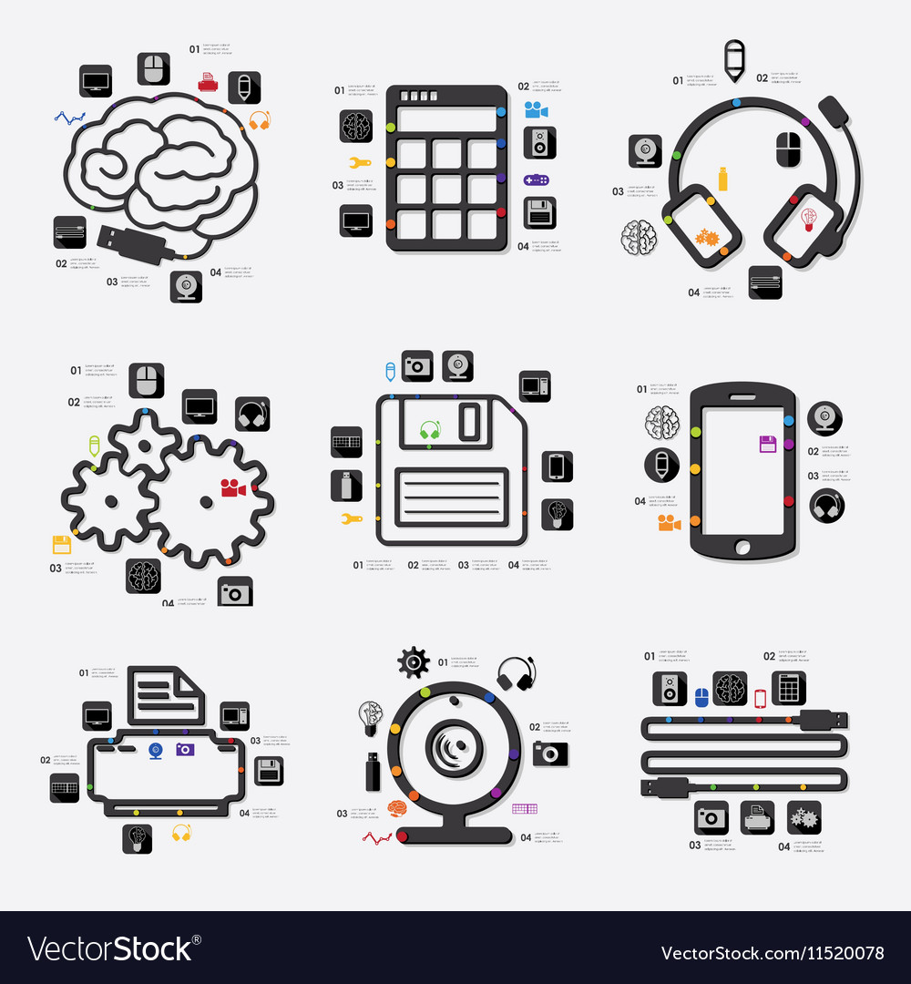 Technology infographic Royalty Free Vector Image