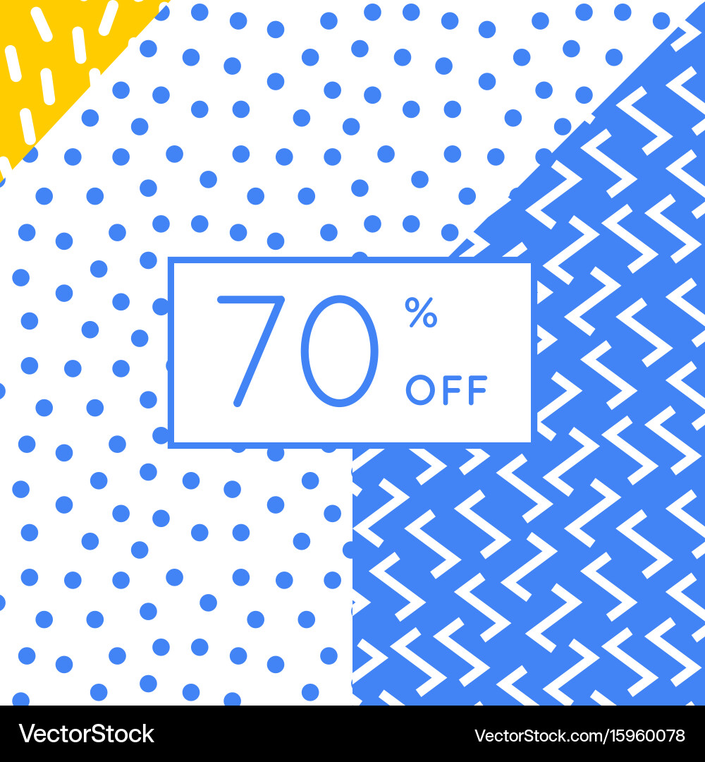 Trendy memphis style discount poster design Vector Image