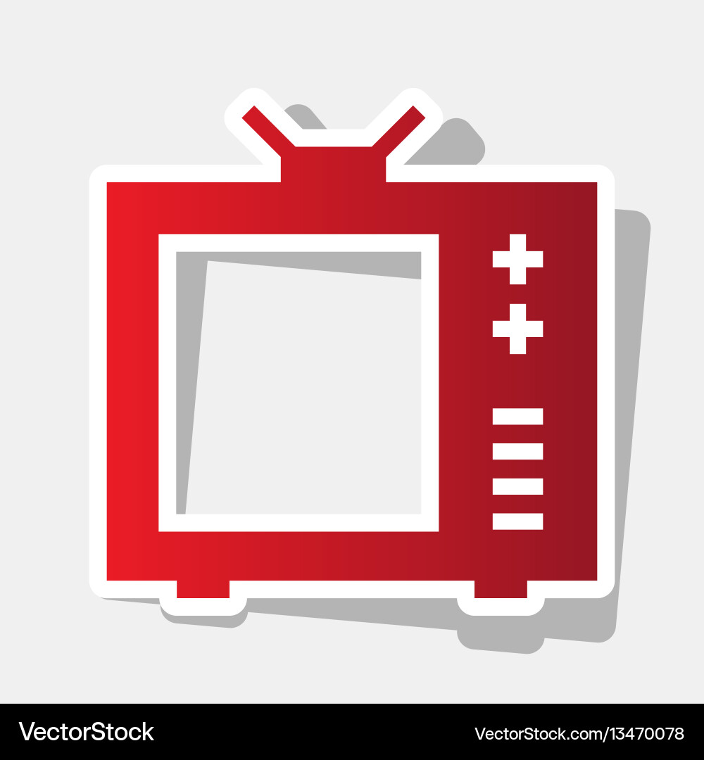Tv sign new year reddish Royalty Free Vector Image