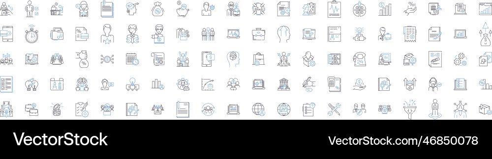 Wealth gain line icons collection prosperity Vector Image