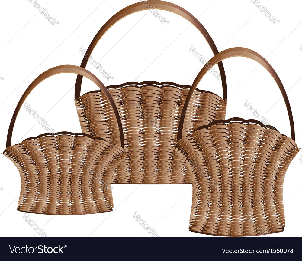 Weaved baskets2 Royalty Free Vector Image - VectorStock