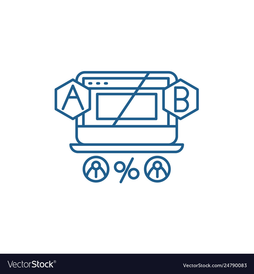 Ab testing line icon concept flat Royalty Free Vector Image Ab testing line icon concept flat Royalty Free Vector Image