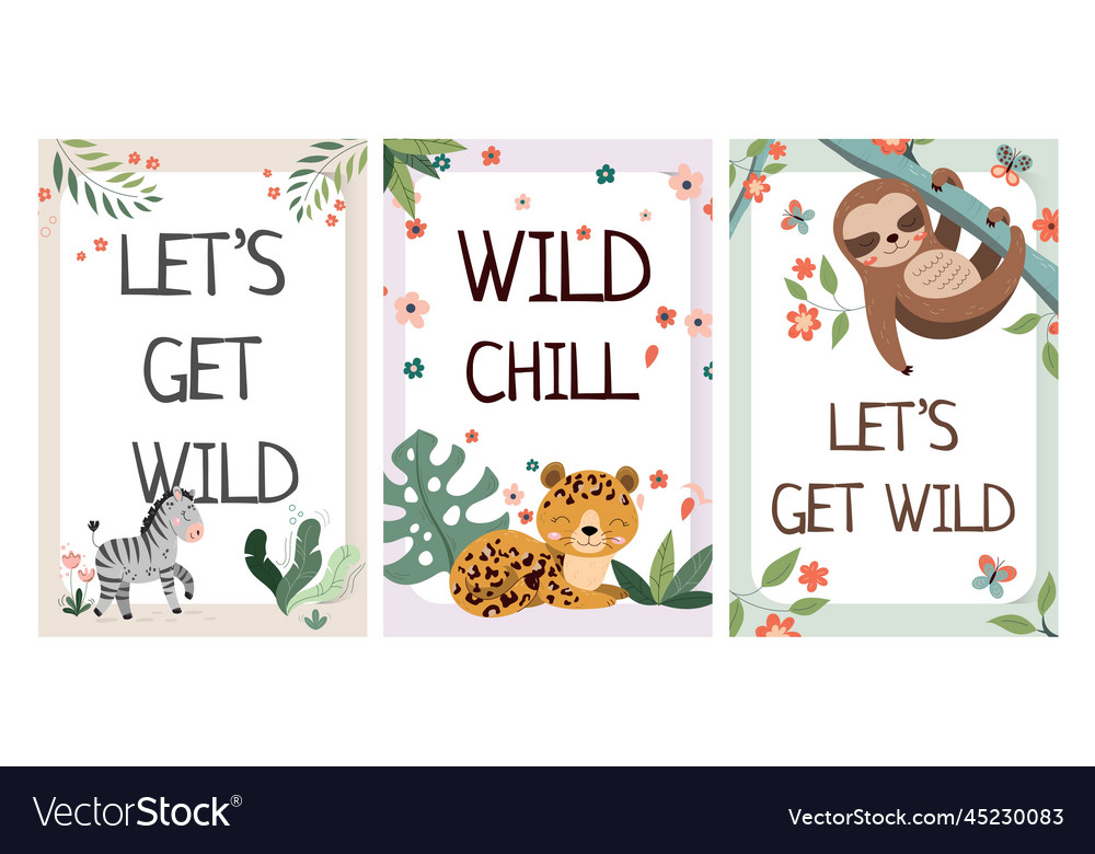 Animals banners set Royalty Free Vector Image - VectorStock