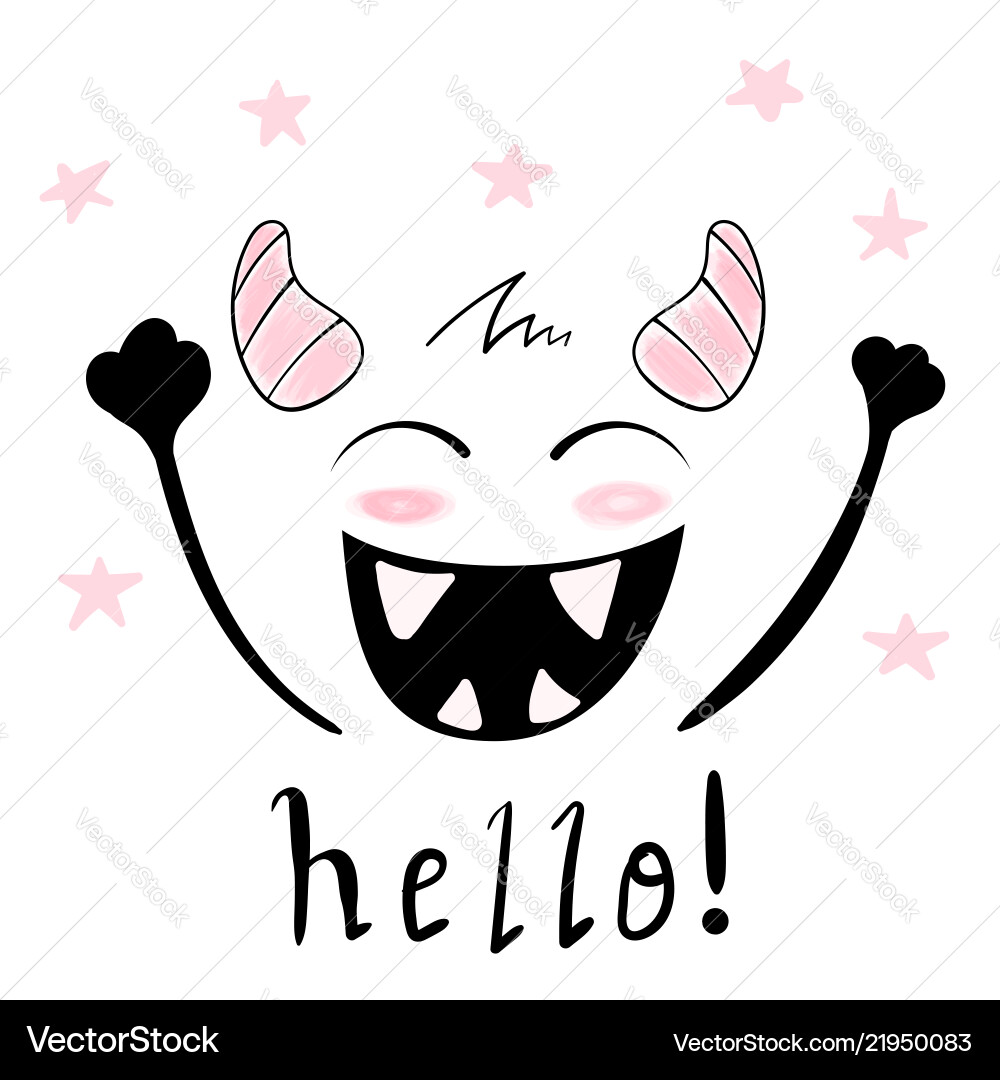 Boo spooky cartoon monster Royalty Free Vector Image