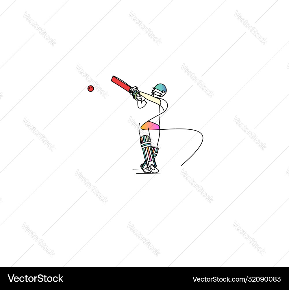 Concept batsman playing cricket - championship Vector Image