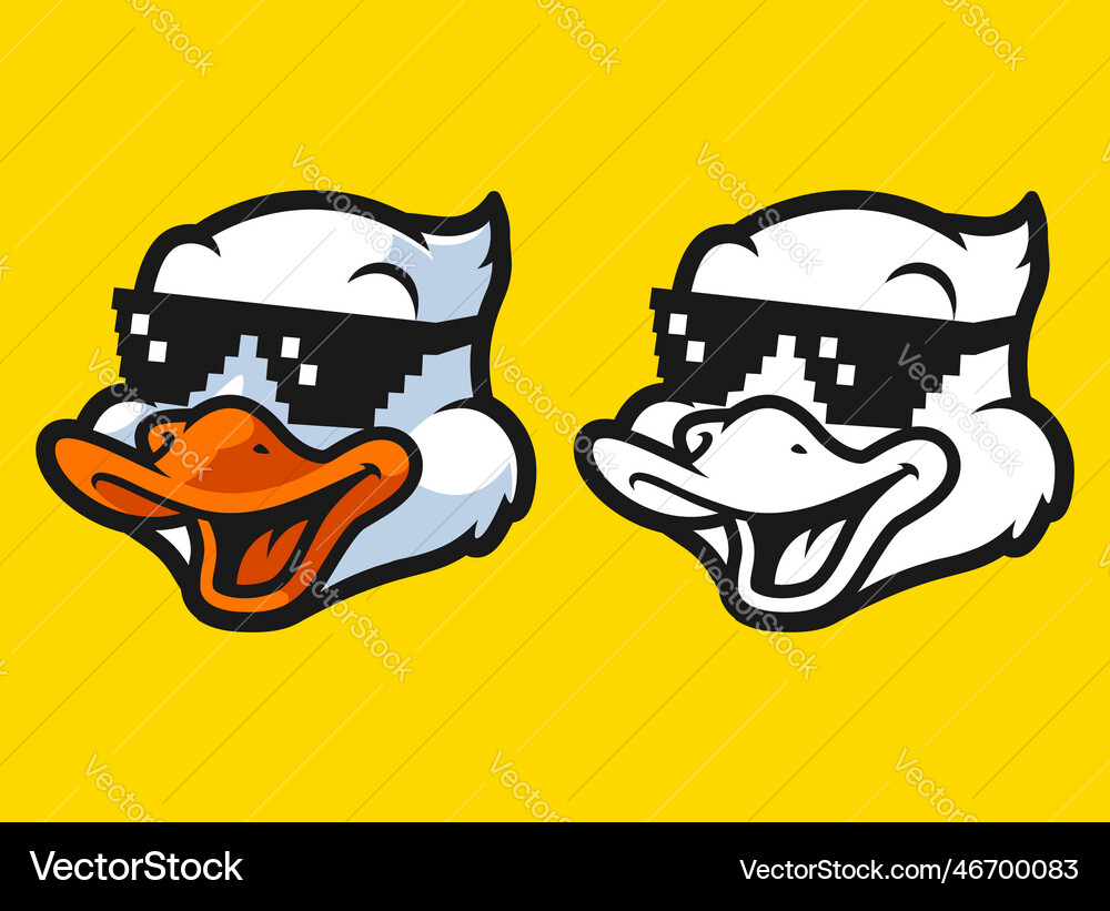 Duck head cartoon character mascot Royalty Free Vector Image