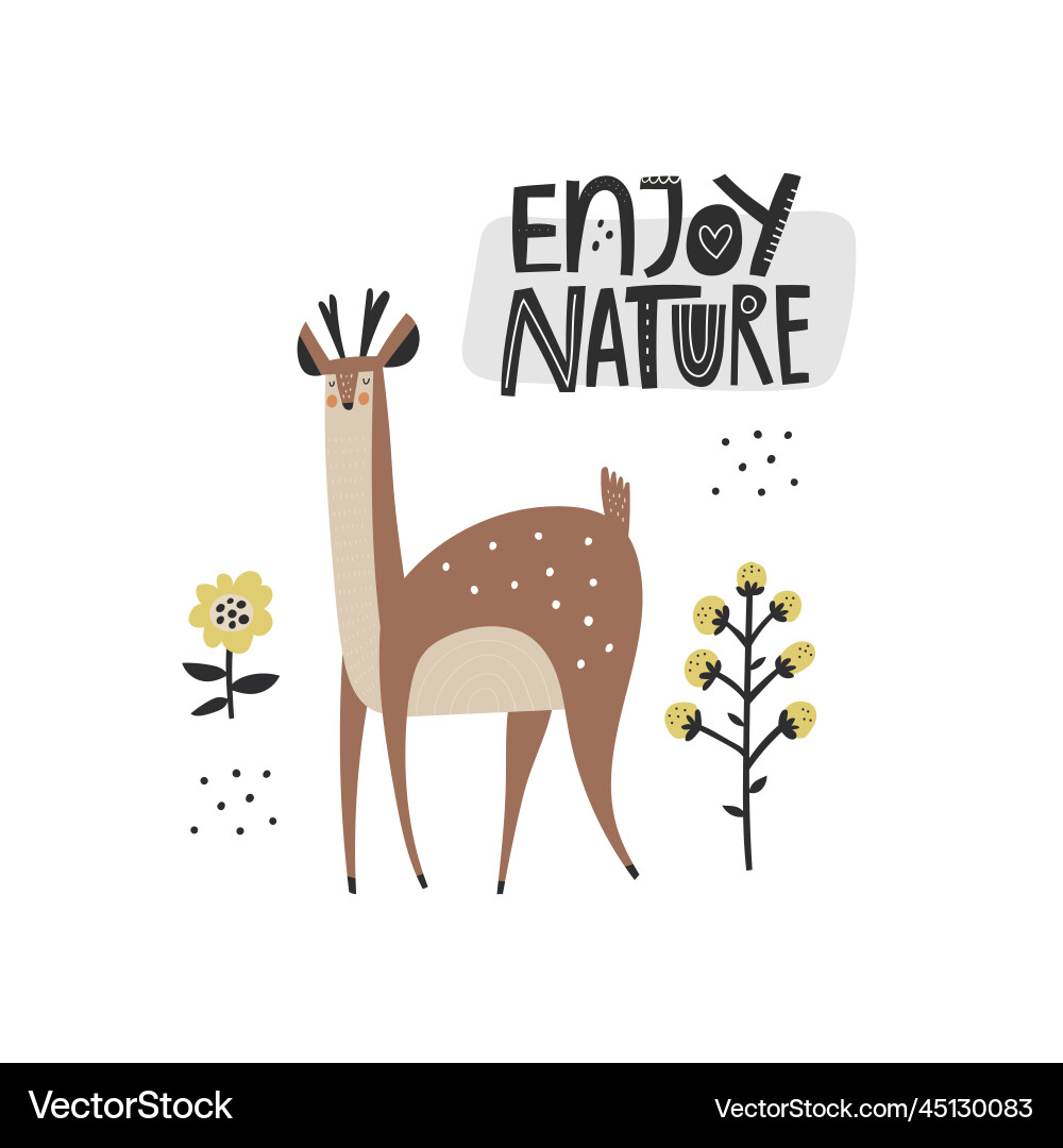 Enjoy nature scandinavian lettering Royalty Free Vector