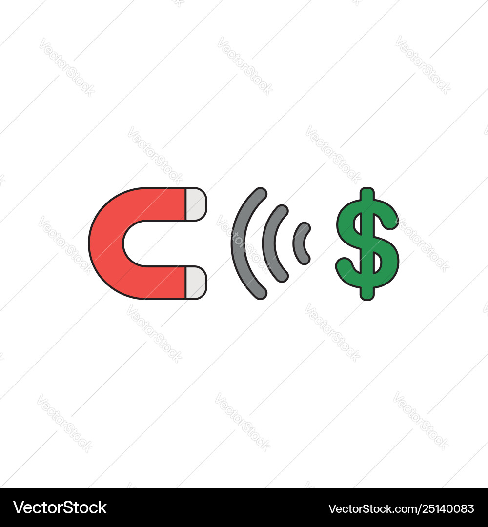 Icon concept magnet attracting dollar symbol Vector Image