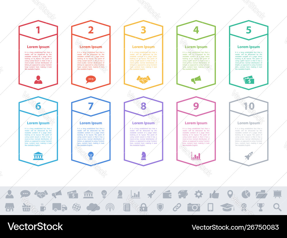 Infographic design business concept with 10 steps Vector Image