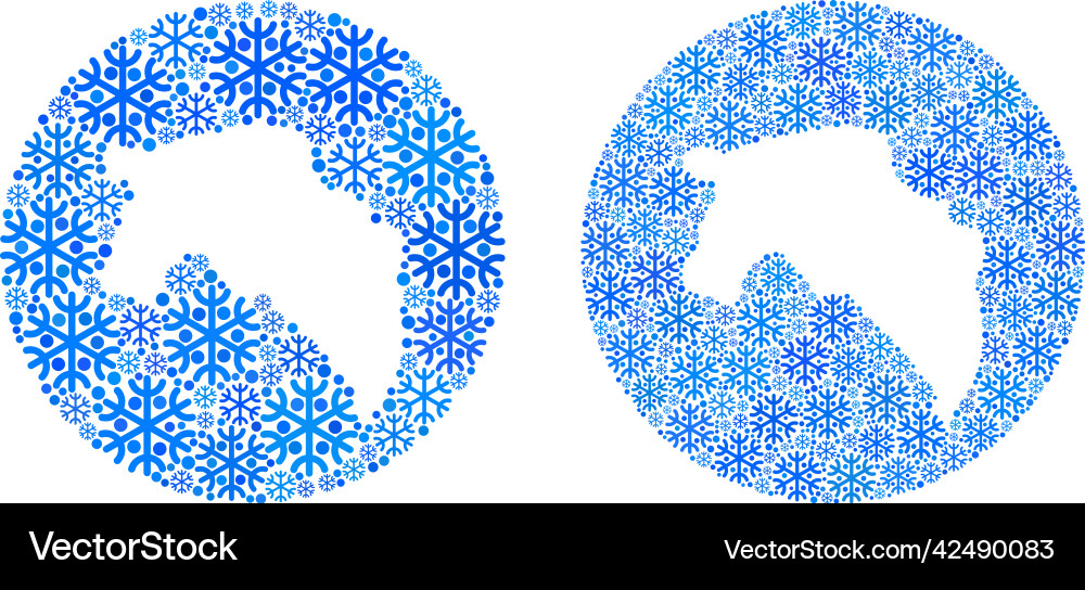 Inverted round groningen province map - snow Vector Image