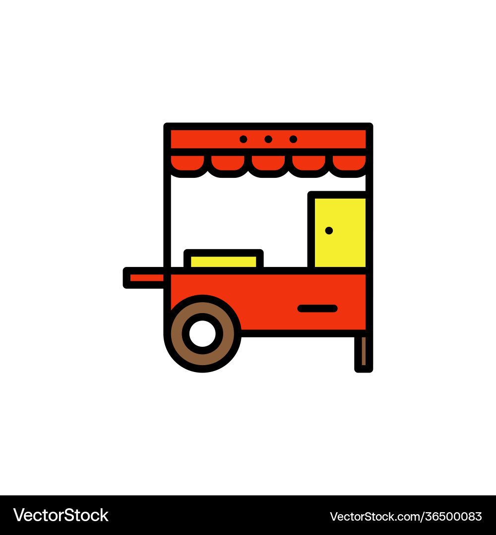 Kiosk filled outline iconcarnival and tool Vector Image
