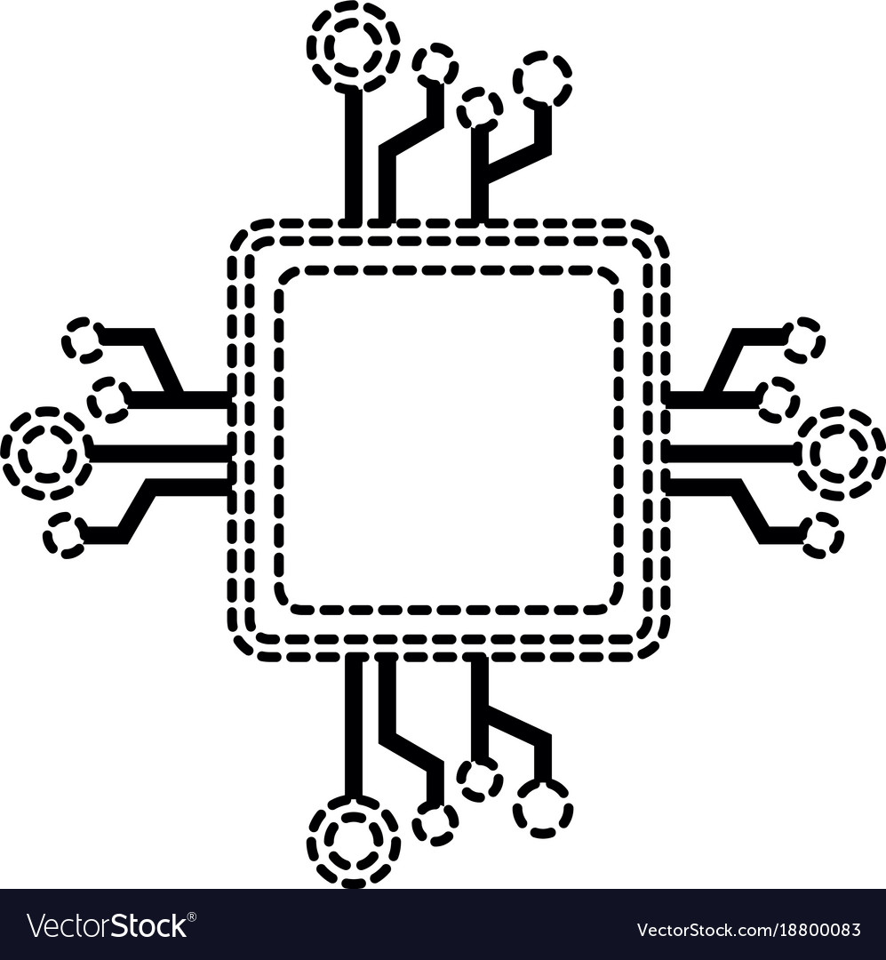 Processor circuit isolated icon Royalty Free Vector Image