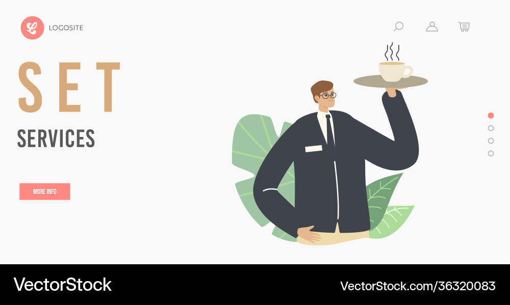 Restaurant staff working hospitality set service Vector Image
