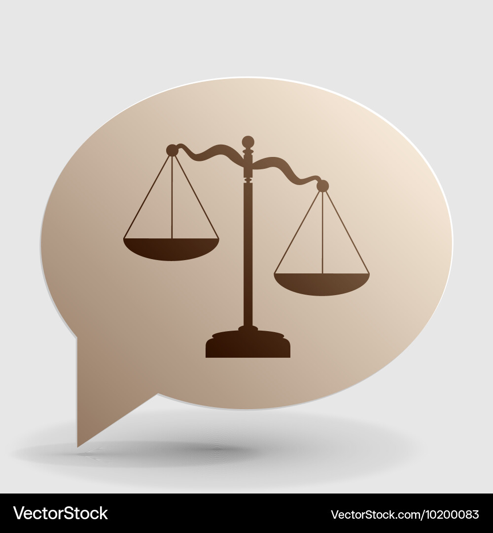 Scales of justice sign brown gradient icon Vector Image