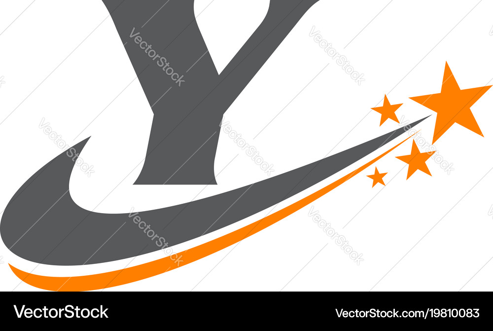 Star swoosh letter y Royalty Free Vector Image