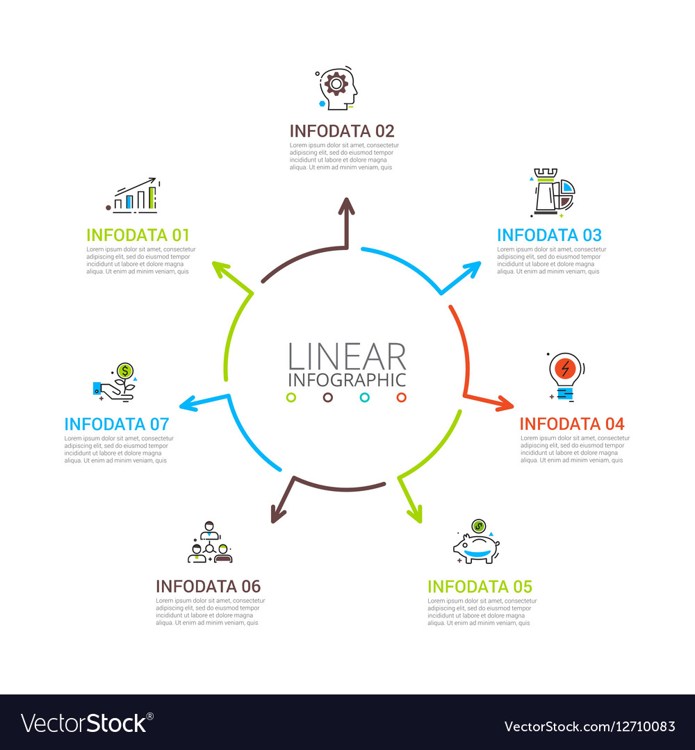 Thin line flat element for infographic Royalty Free Vector