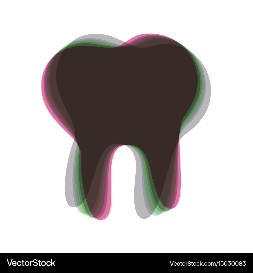 Tooth sign colorful icon Royalty Free Vector Image
