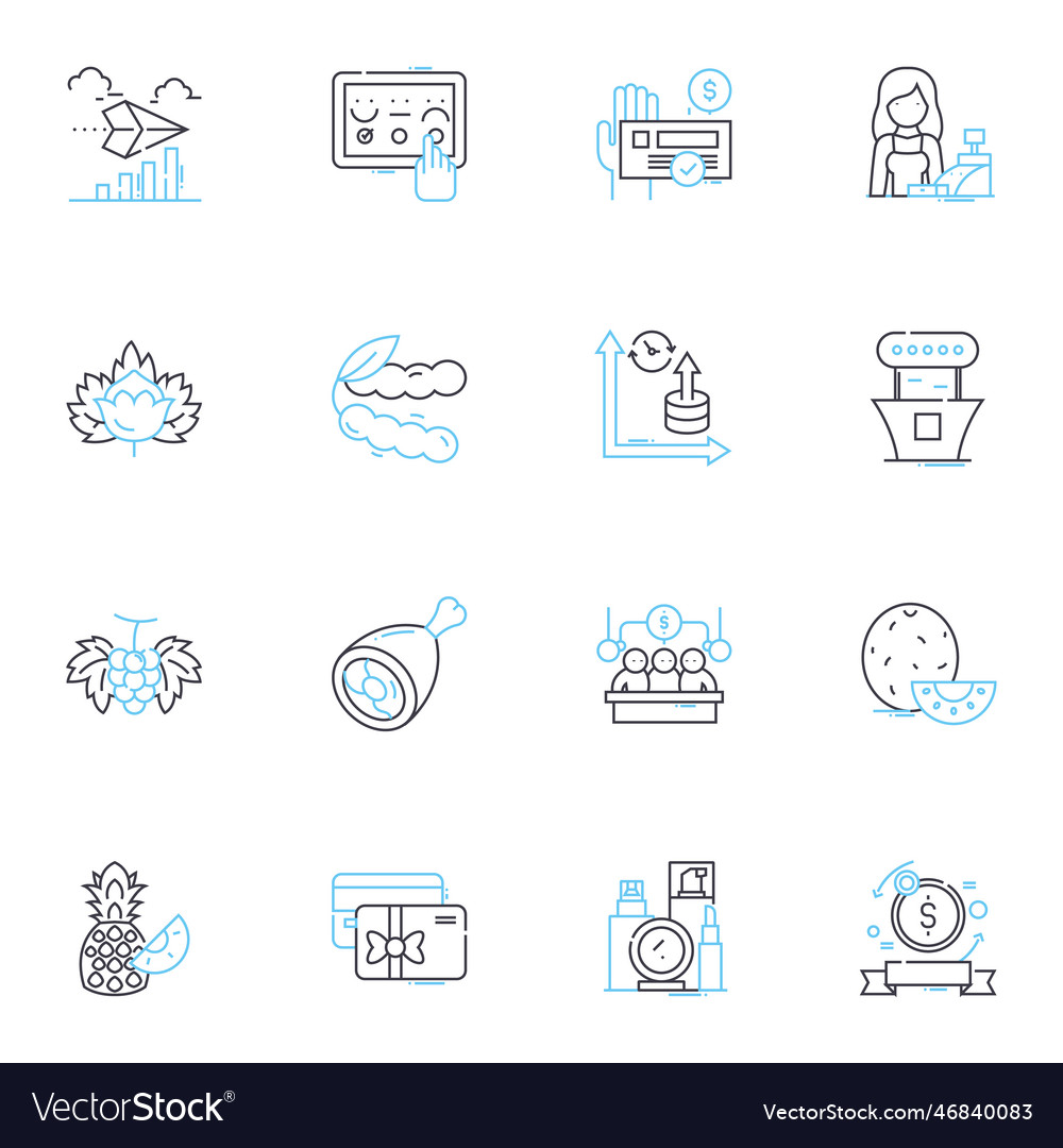 Trading hubs linear icons set markets exchanges Vector Image Trading hubs linear icons set markets exchanges Vector Image