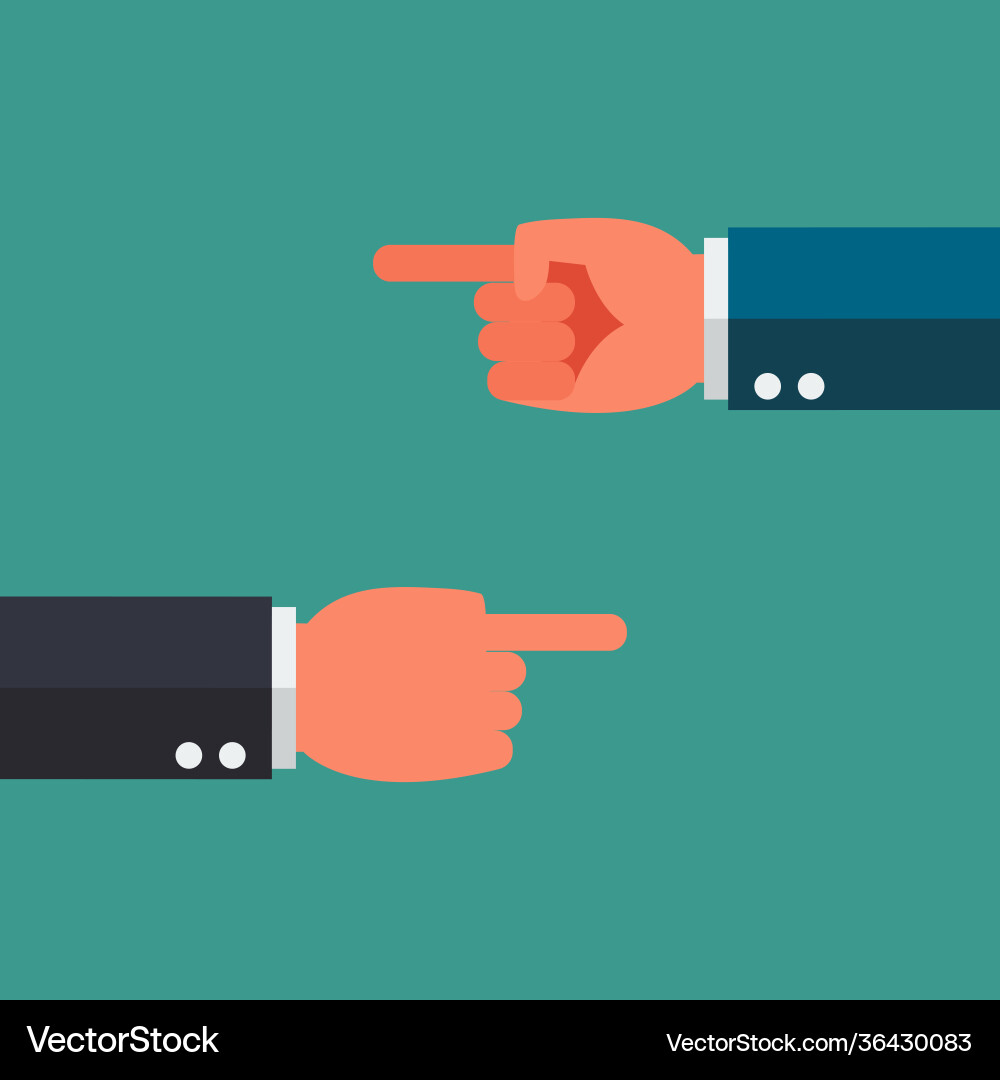 Two businessman hands with pointing finger Vector Image