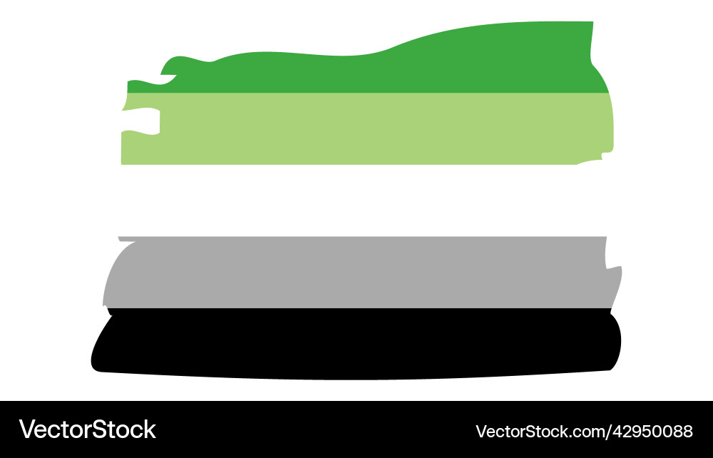 Aromantic pride flag lgbt community bright Vector Image
