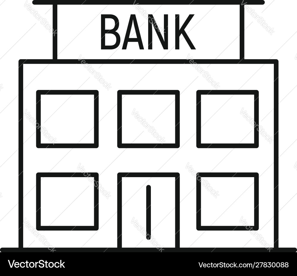 Bank building icon outline style Royalty Free Vector Image
