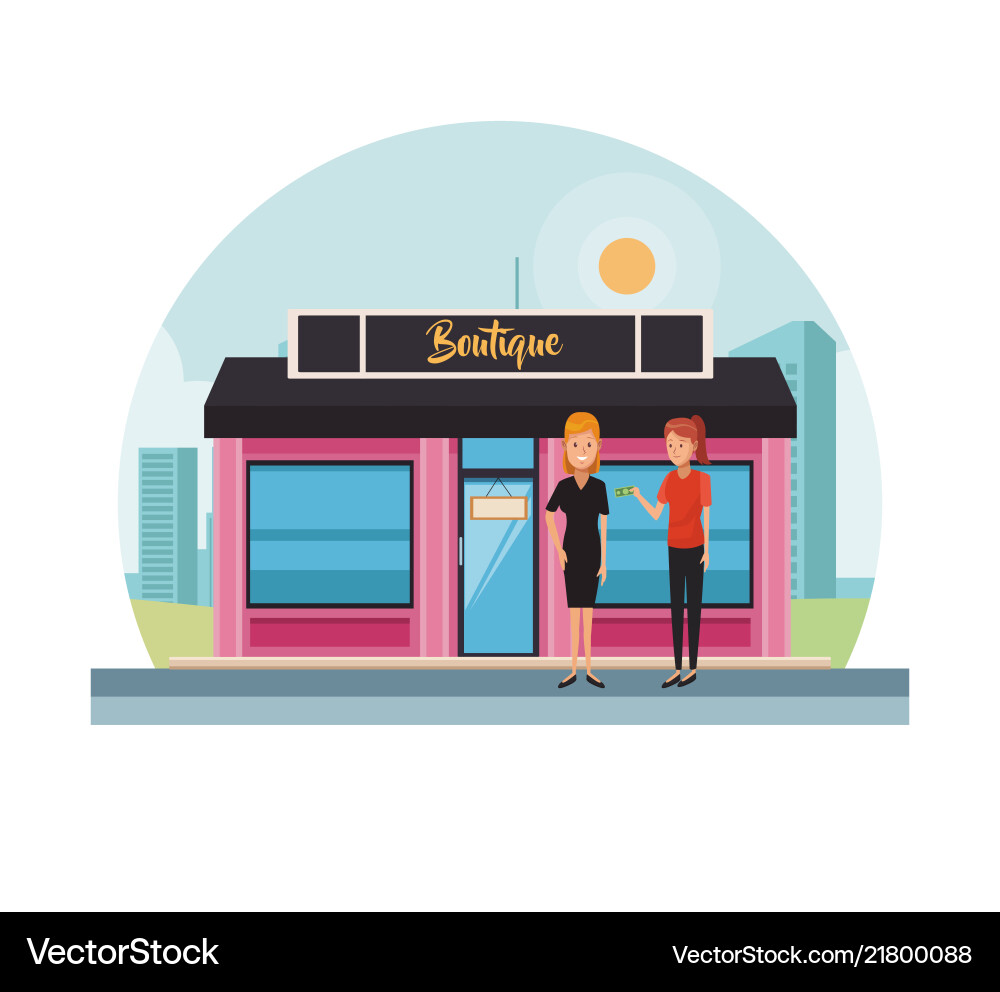 Boutique store at city Royalty Free Vector Image