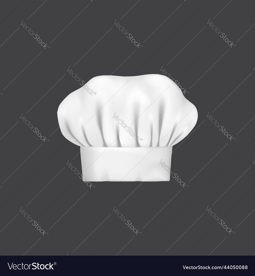 Chef hat cook cap and baker 3d realistic toque Vector Image