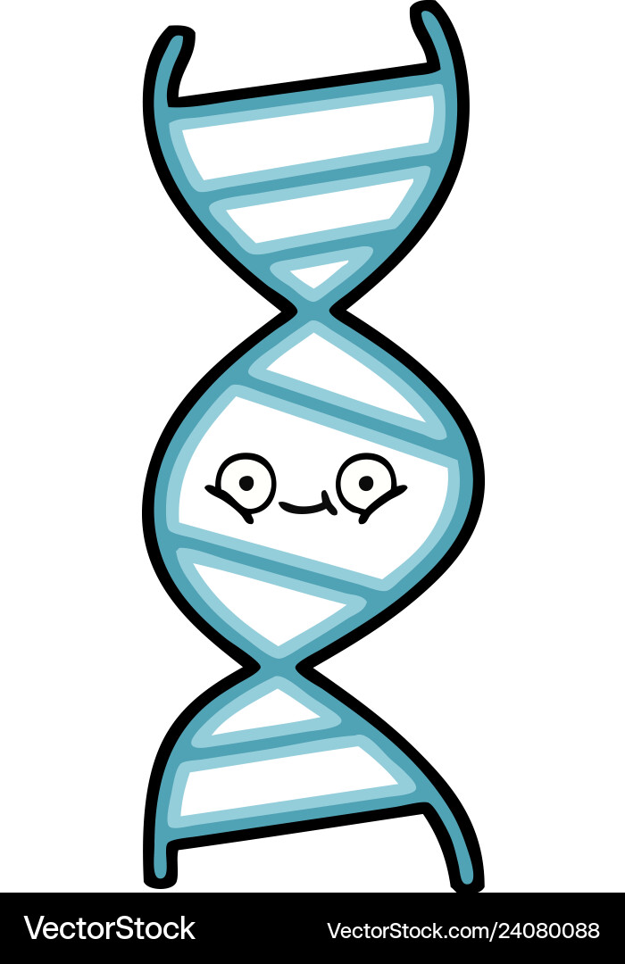Cute cartoon dna strand Royalty Free Vector Image
