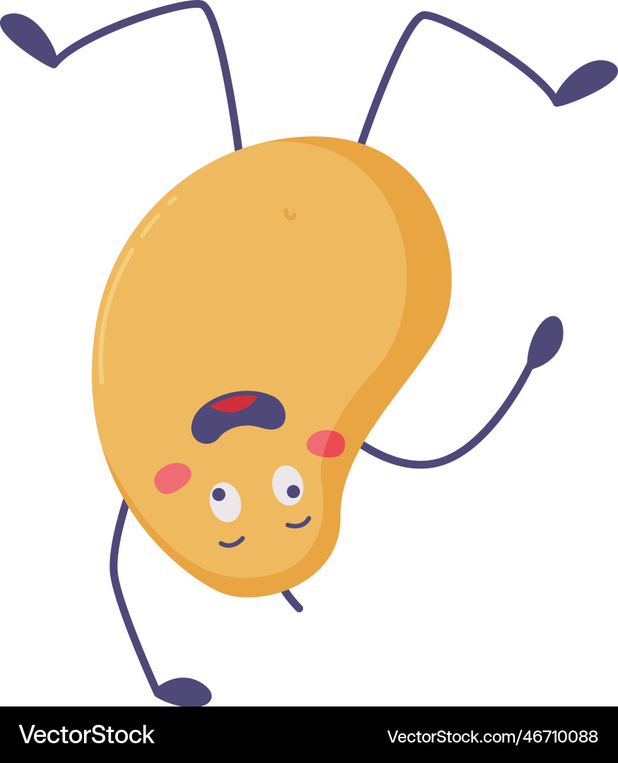 Funny potato character doing somersault standing Vector Image