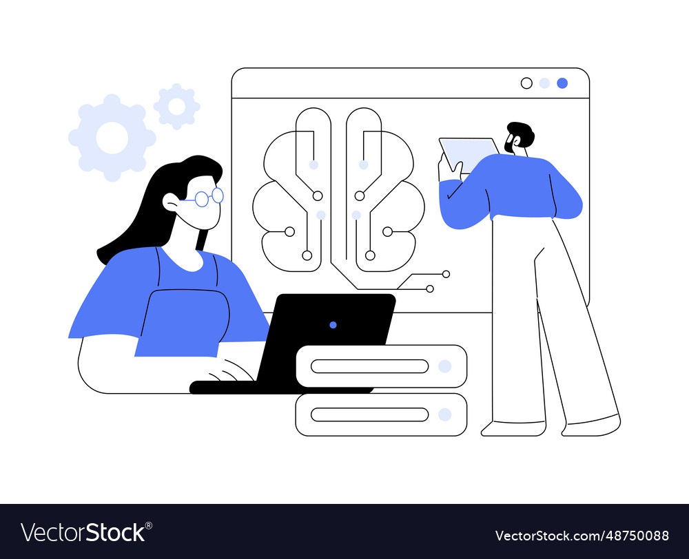 Machine learning engineer ai architect abstract Vector Image