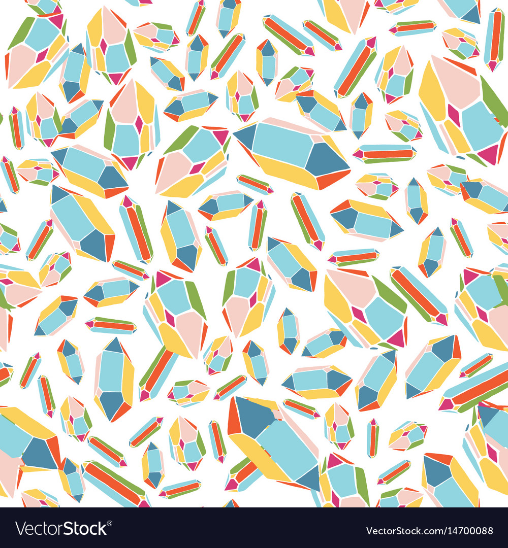 Pattern with multi-colored crystals Royalty Free Vector