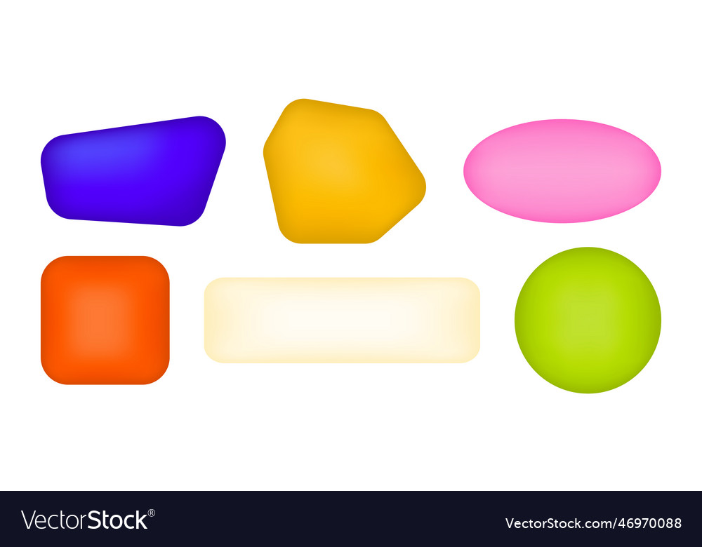 Set of 3d geometric shapes in bright colors Vector Image