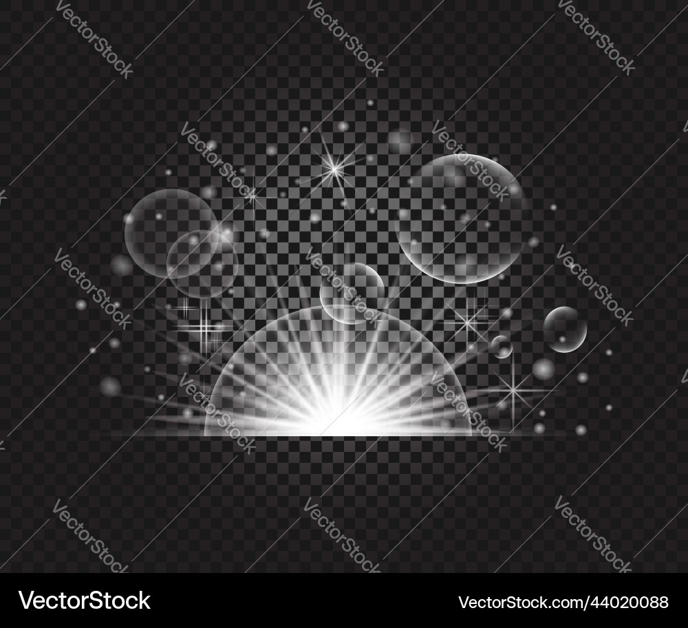 Shining stars with glow effect and sparks Vector Image