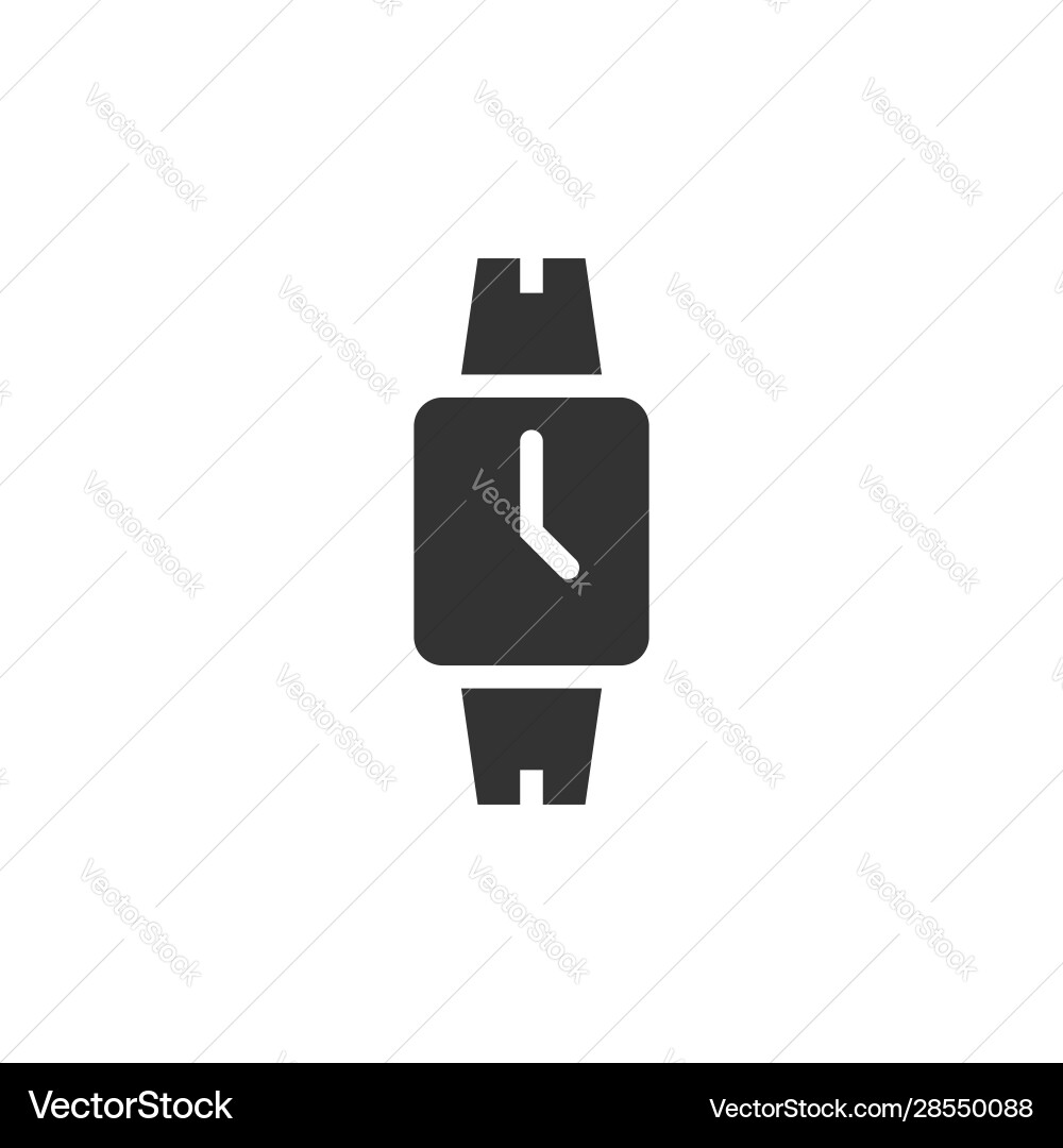 Wrist watch icon in flat style hand clock Vector Image