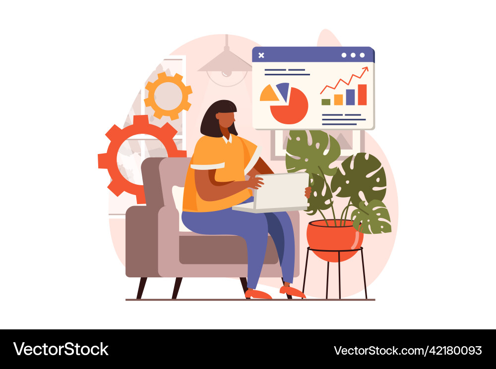 Business activities web concept in flat design Vector Image