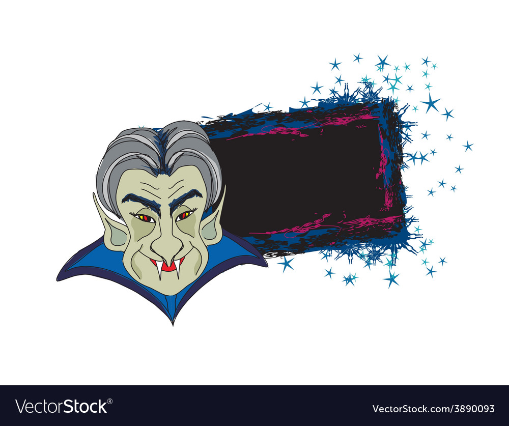 Cartoon count dracula grunge halloween frame Vector Image