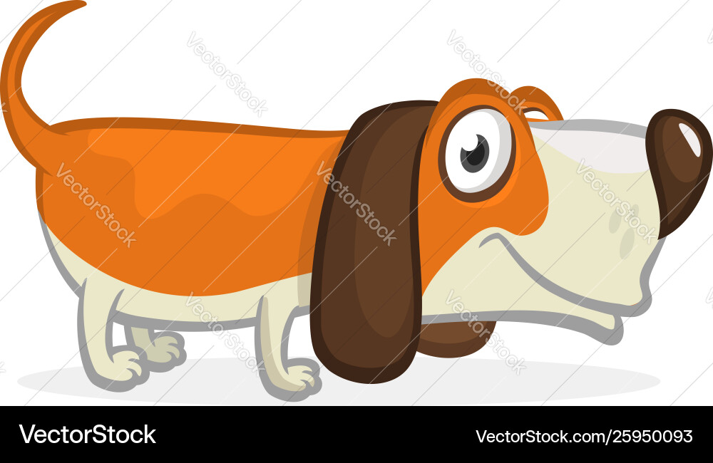 Funny beagle dog cartoon Royalty Free Vector Image