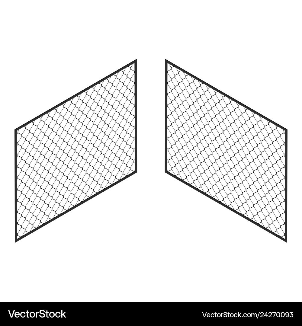 Isometric fence isolated on white iron gate Vector Image