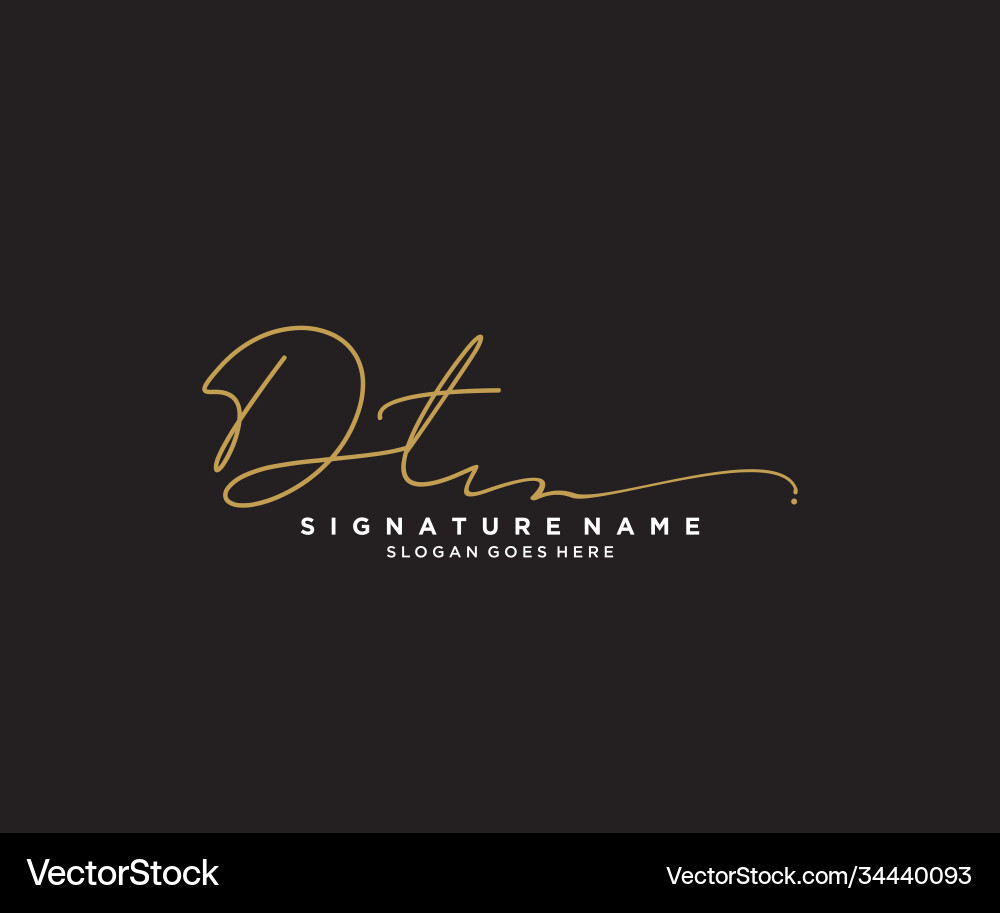 Letter dt signature logo template Royalty Free Vector Image