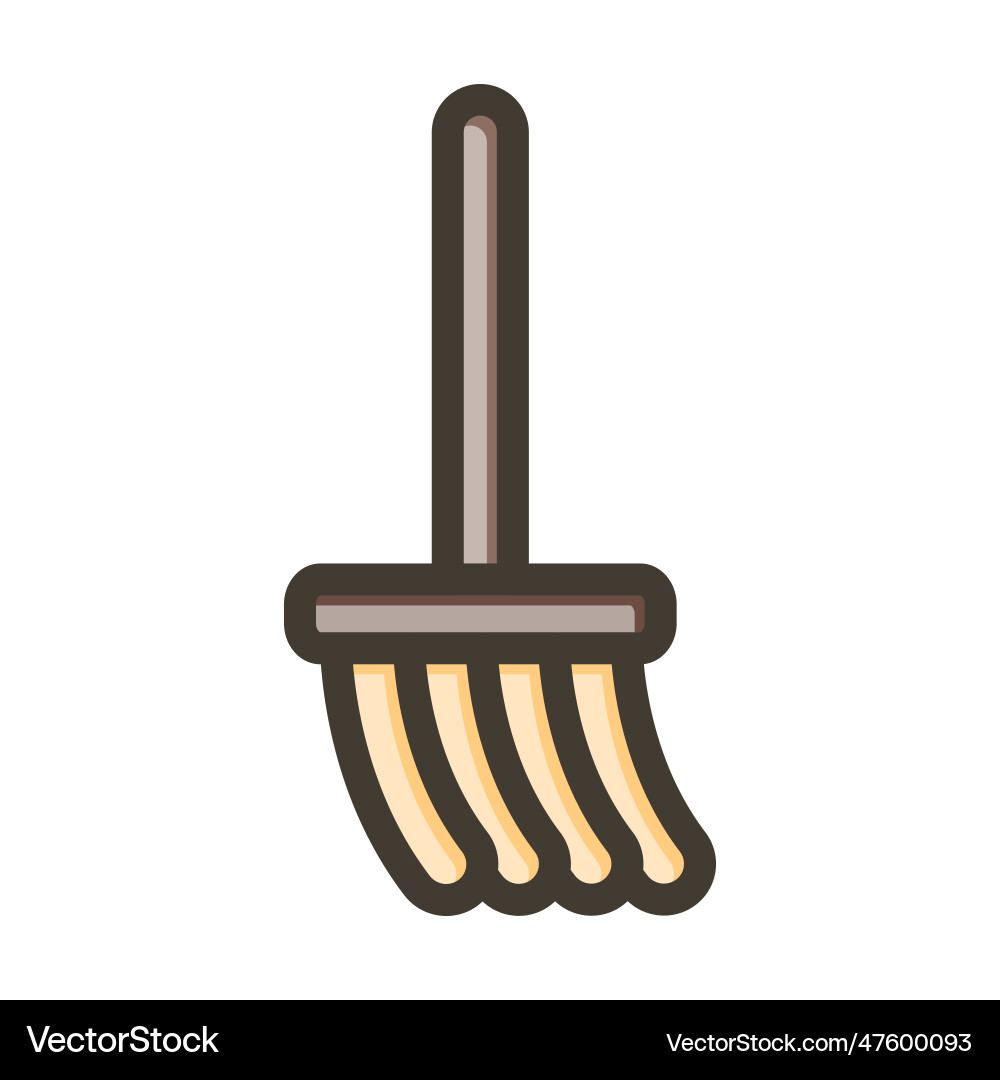 Mop thick line filled colors for personal Vector Image