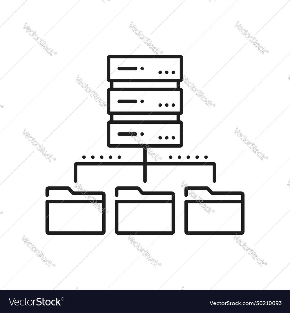 Network Server Database Cloud Storage Line Icon Vector Image