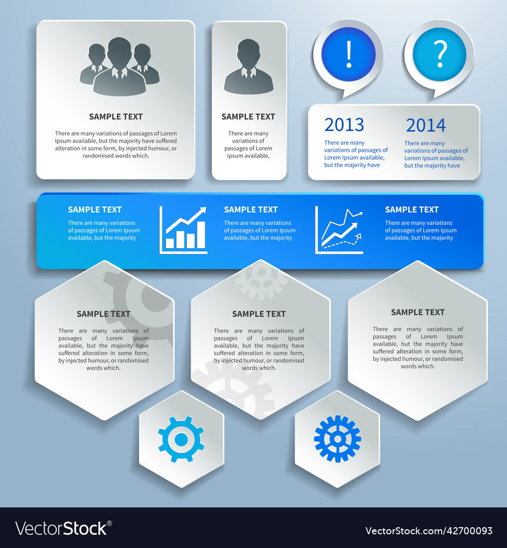 Paper business infographics design elements Vector Image