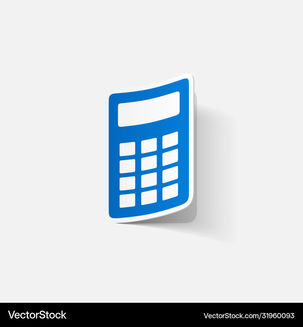 Paper clipped sticker office electronic calculator