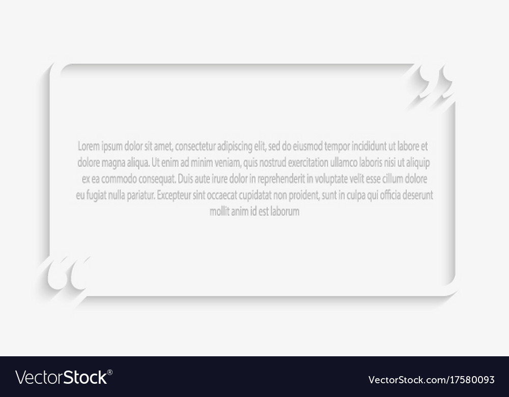 Quote blank template rectangle Royalty Free Vector Image