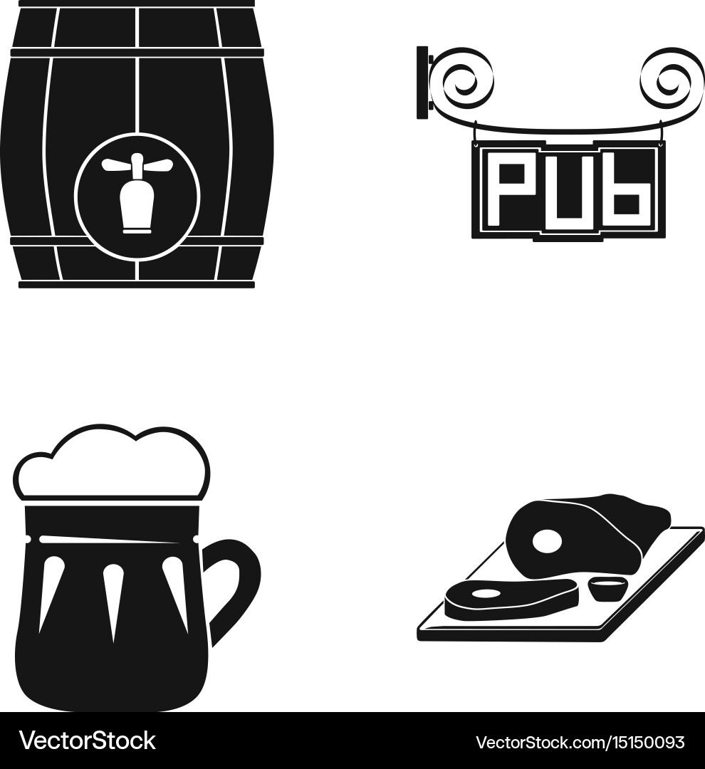 Restaurant cafe beer glass pub set collection Vector Image