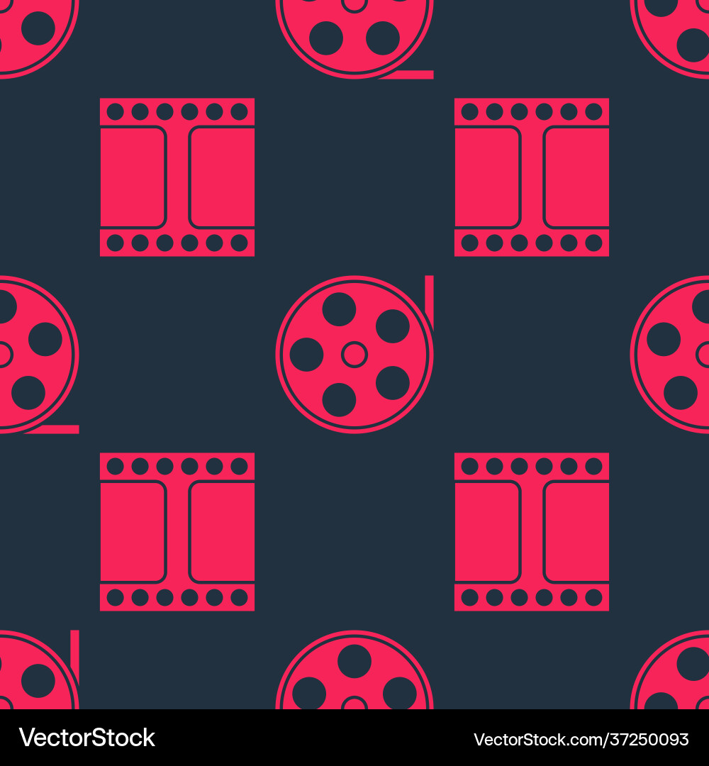 Set play video and film reel on seamless pattern Vector Image