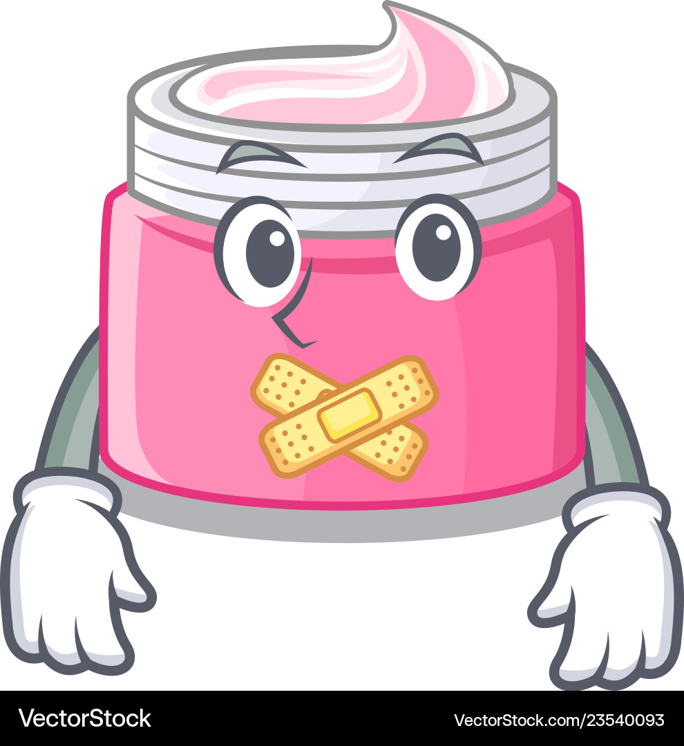 Silent face cream in a cartoon jar Royalty Free Vector Image