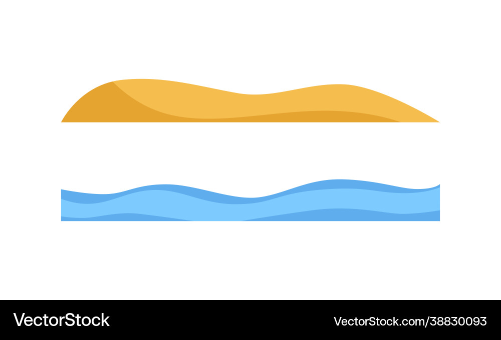 Simple splashing wave and beach sand as landscape Vector Image
