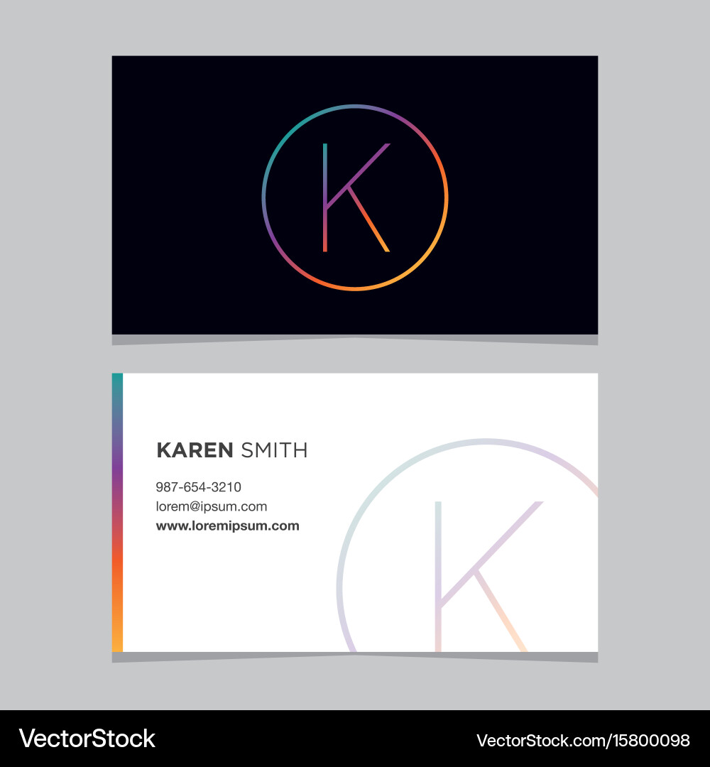 Business-card-letter-k Royalty Free Vector Image