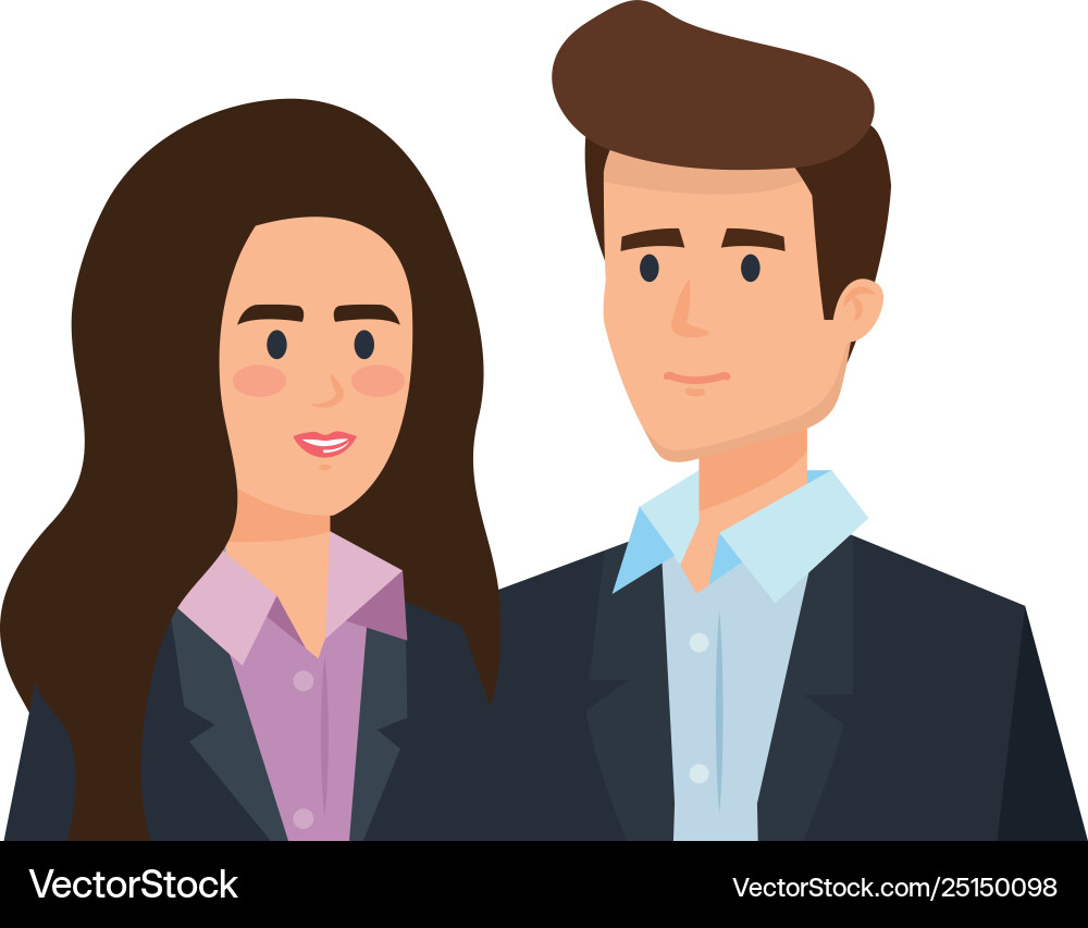 Business couple avatars characters Royalty Free Vector Image